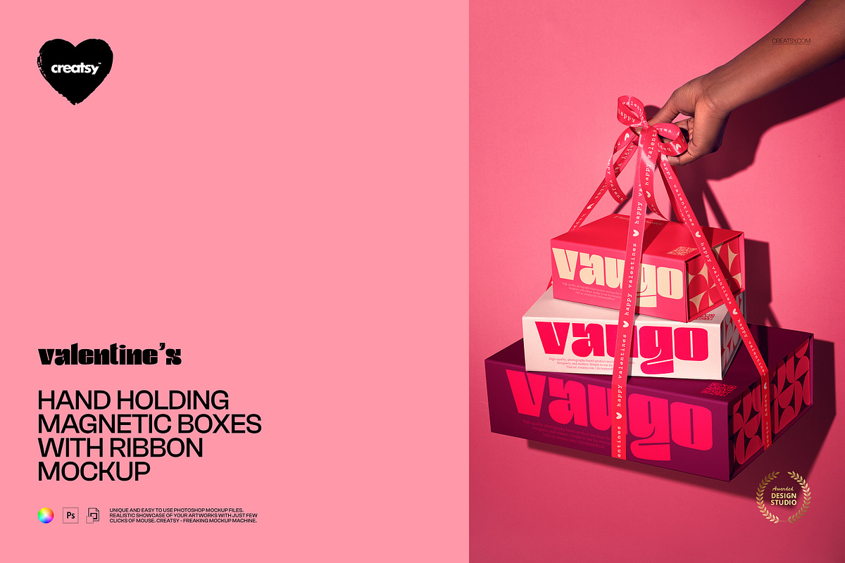 Hand Holding Boxes Mockup, a Packaging Mockup by creatsy5
