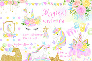 Magical unicorn clipart