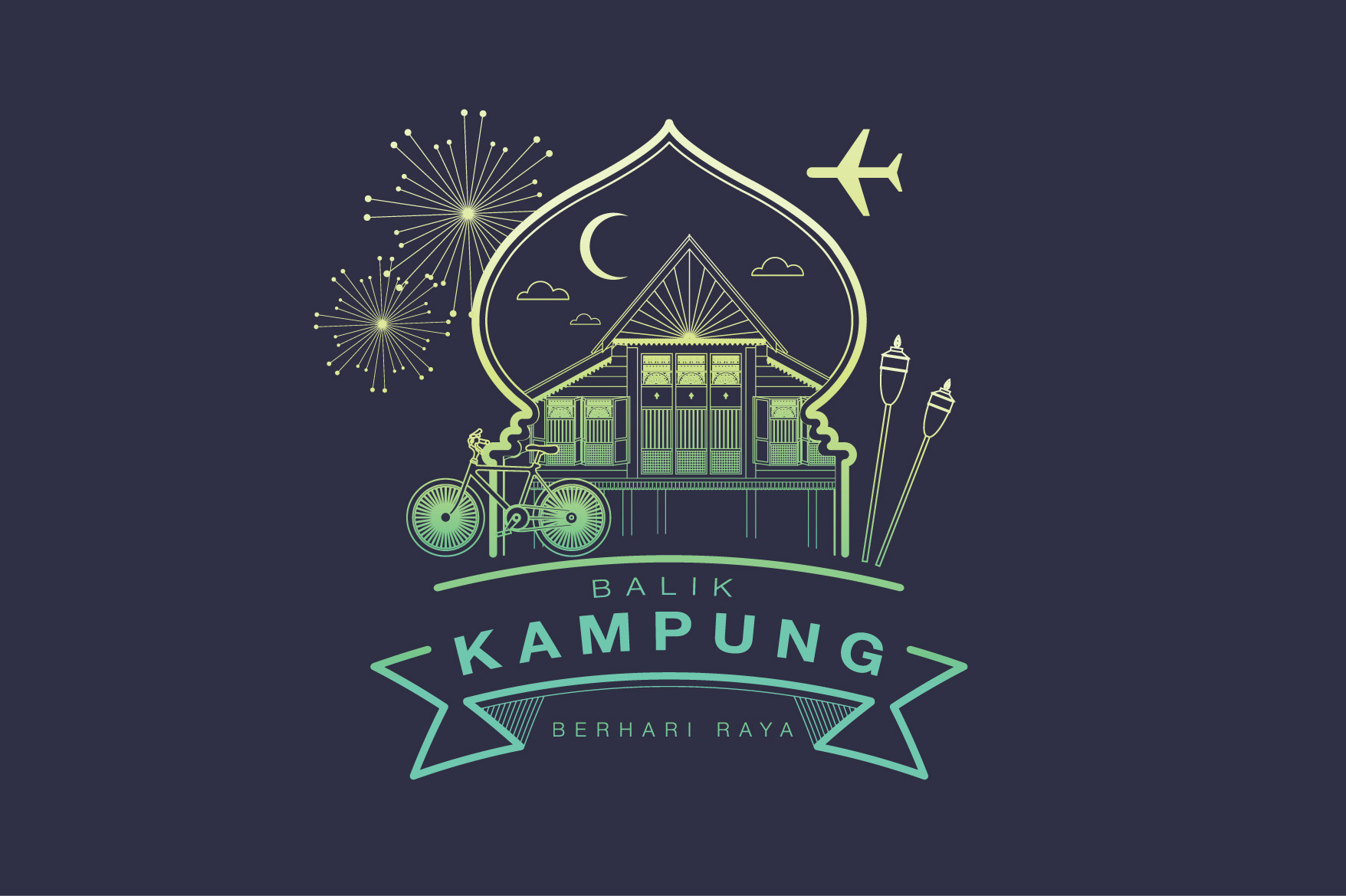 balik kampung template vector, an Illustration by lyeyee | Creative Market