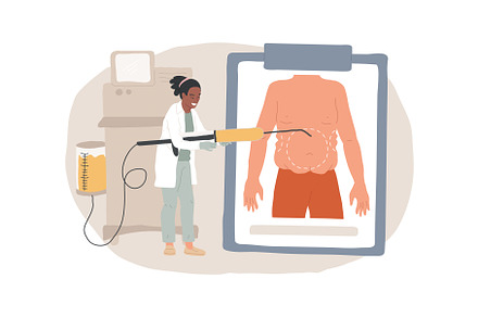 Liposuction concept vector, an Illustration by Visual Generation