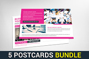 5 Contractor Postcards Bundle, a Flyer Template by graphicforest