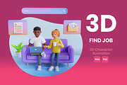 Find Job 3d Character Illustration