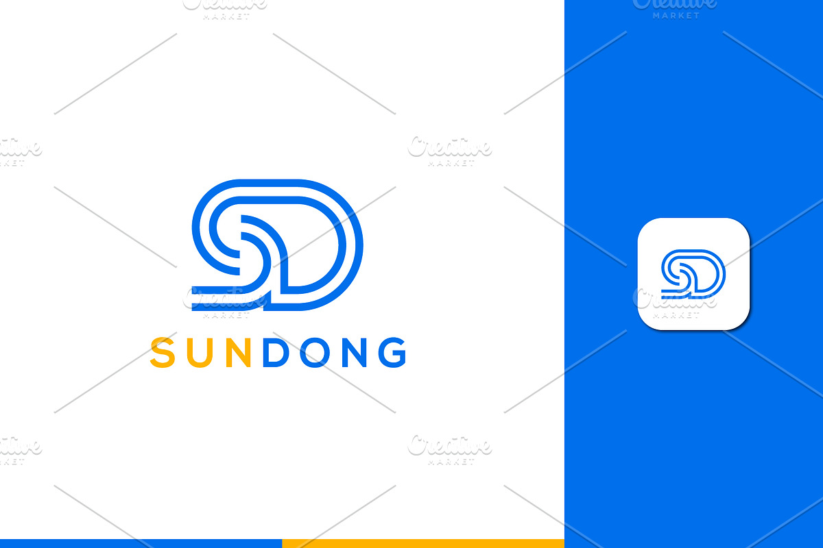 Monogram icon logo SD, a Branding & Logo Template by idesign_4u