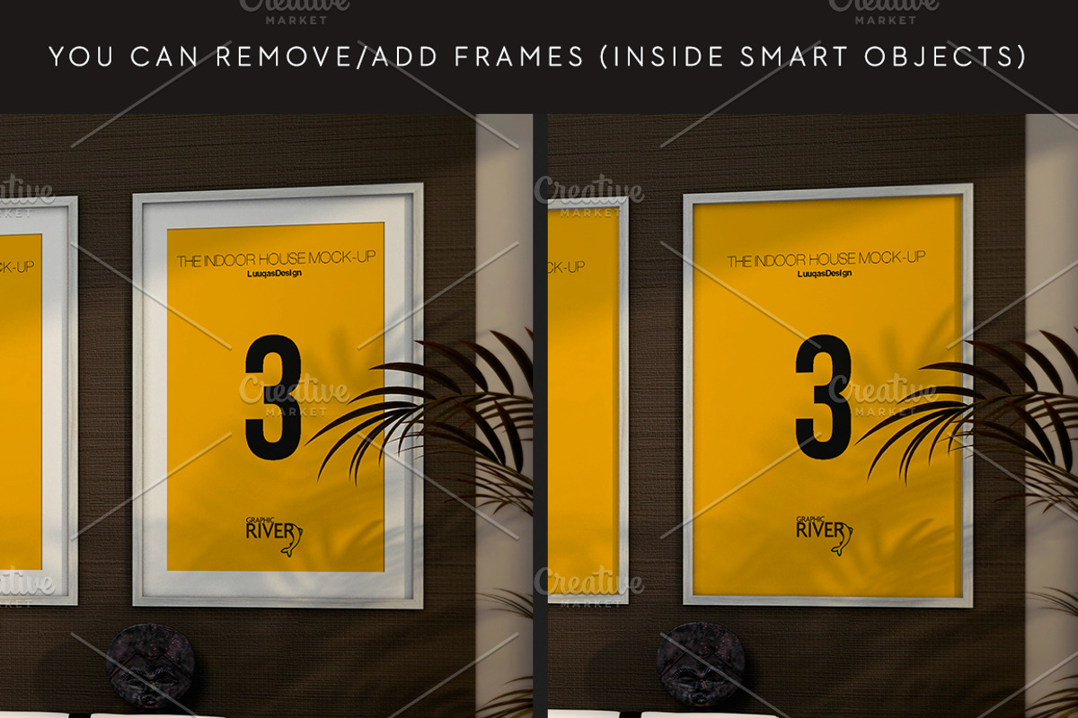 Indoor House Mockup, a Print Template by Luuqas Design