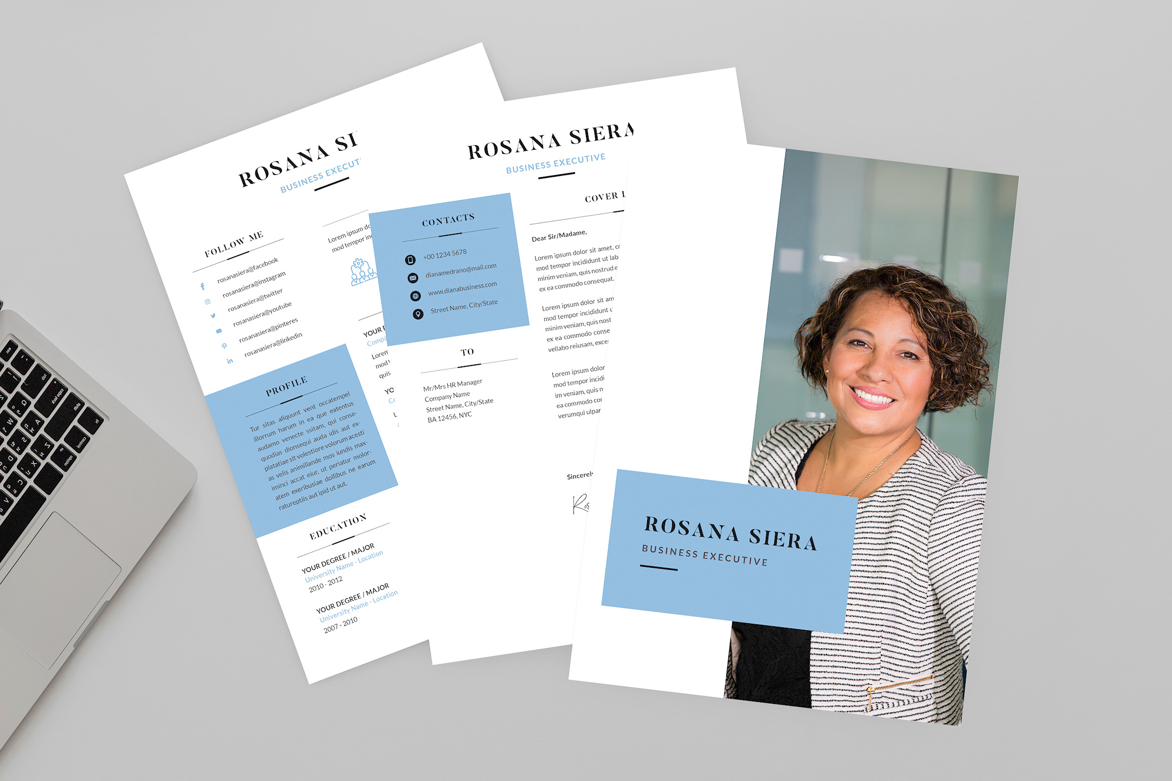 Rosana Business Resume Designer, a Resume Template by AQR Studio