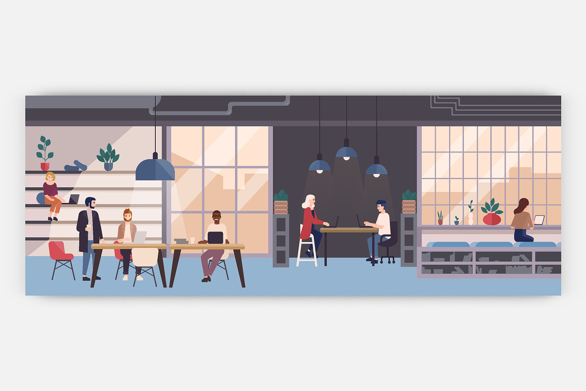 Coworking space illustration, a Person Illustration by Good Studio