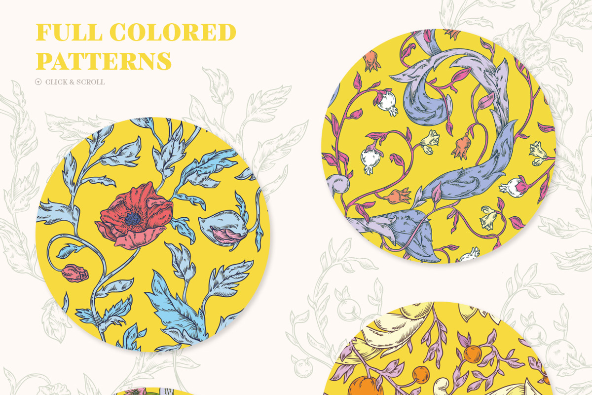 Modern Pre-Raphaelites patterns, a Pattern Graphic by Piñata