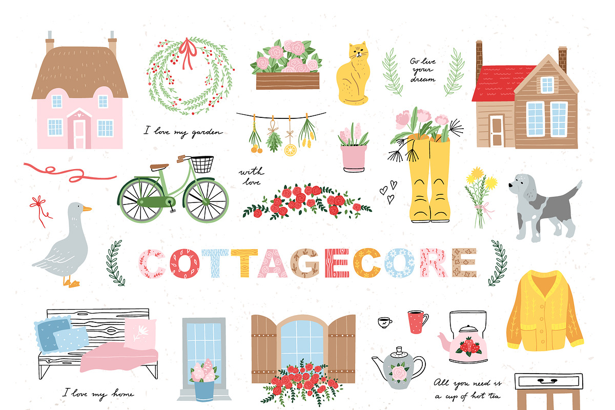 Cottagecore Cute Clipart, an Object Illustration by Redchocolate