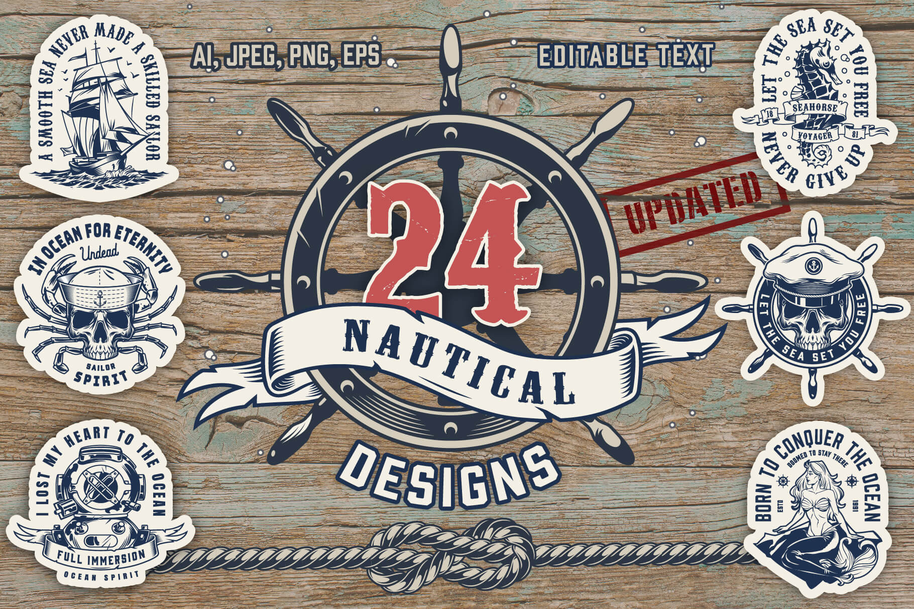 Nautical bundle of 24 updated designs