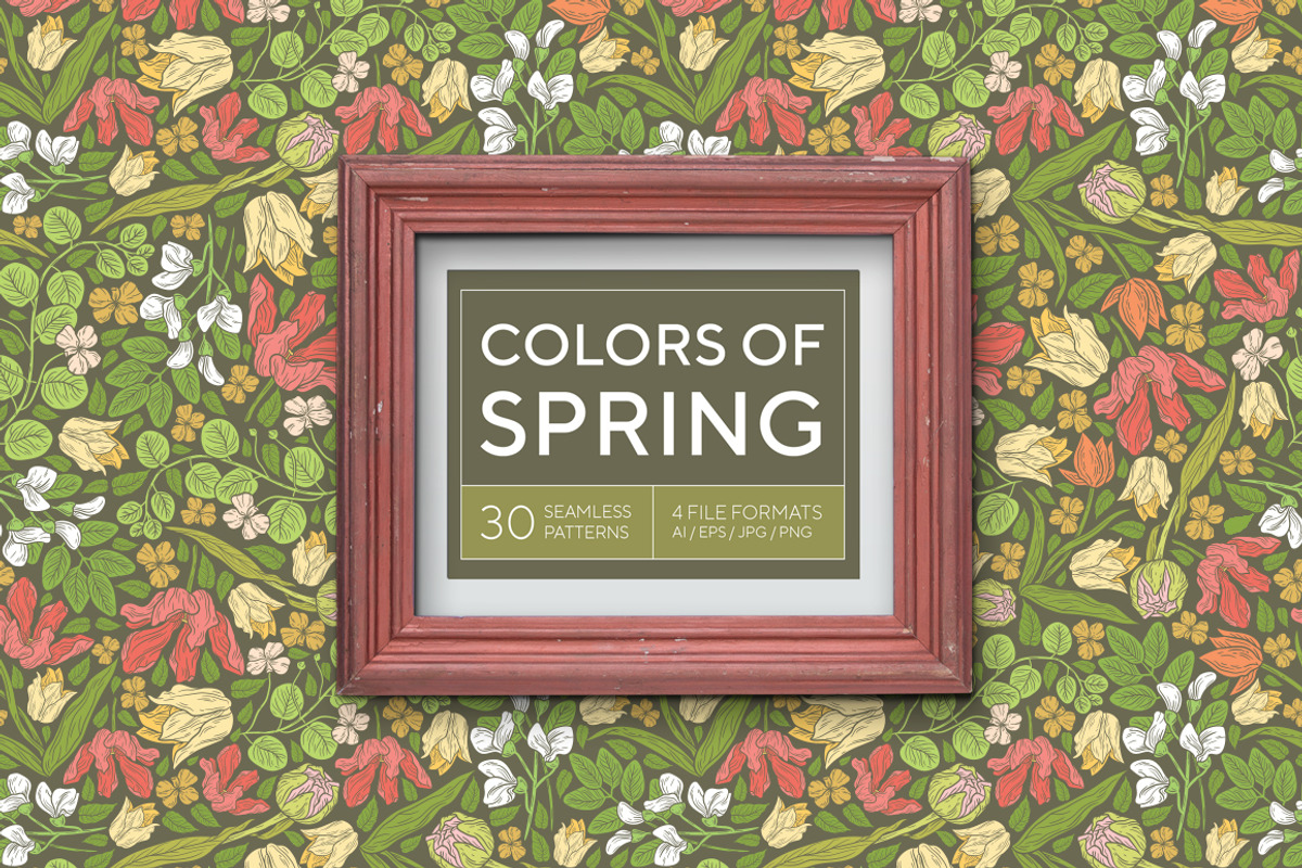 Colors of Spring patterns, a Pattern Graphic by Piñata