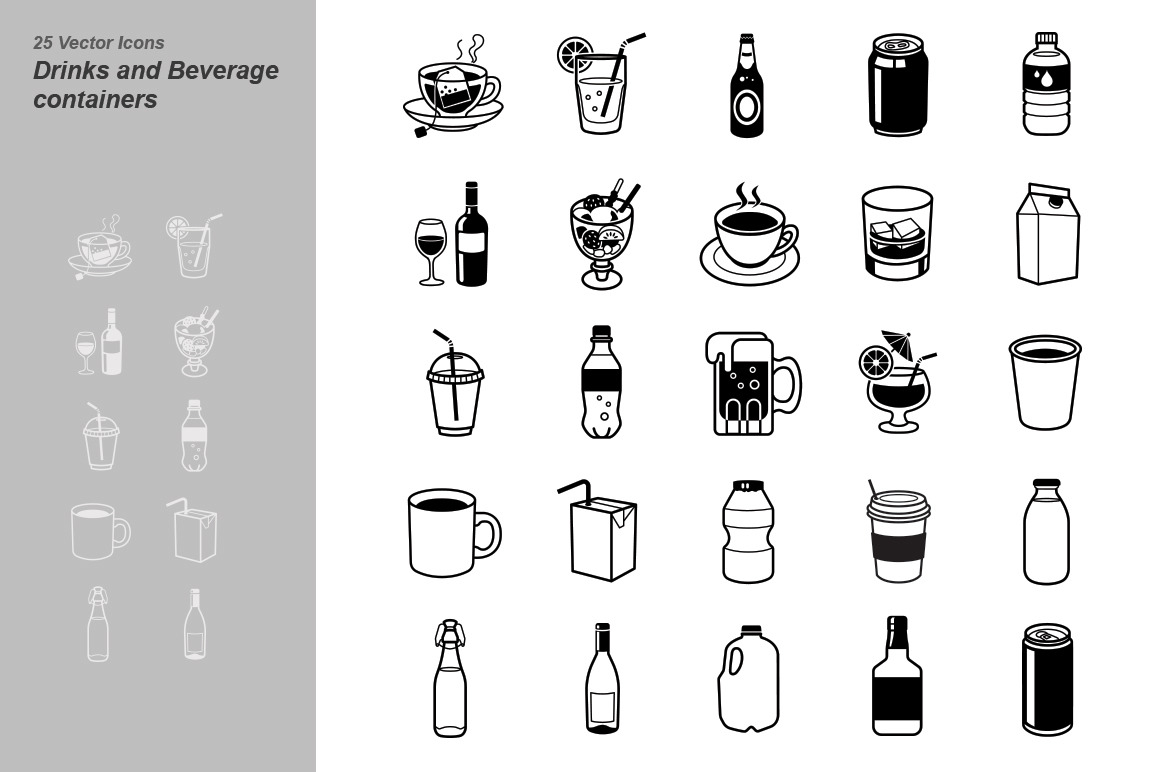 Drinks and Beverage containers, an Icon by Jisun Park