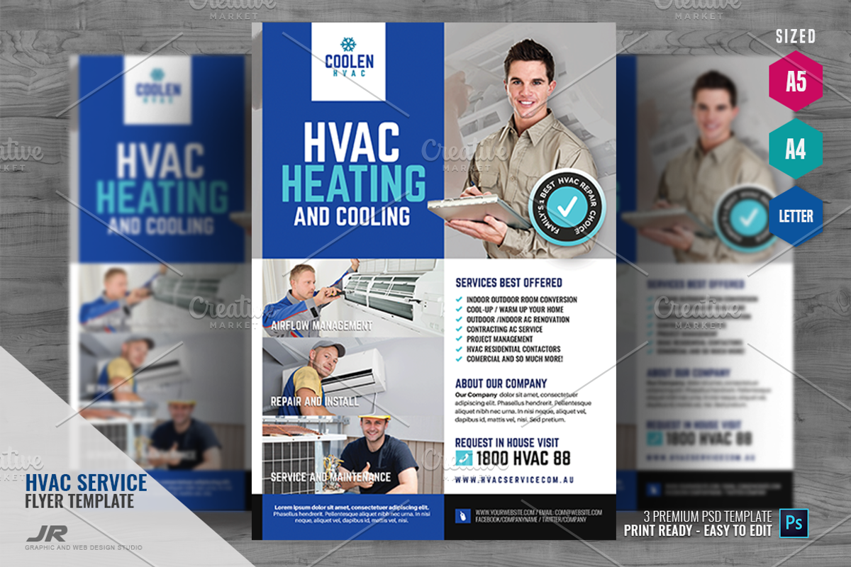 Heating and Cooling Service Company, a Flyer Template by PSDPixel