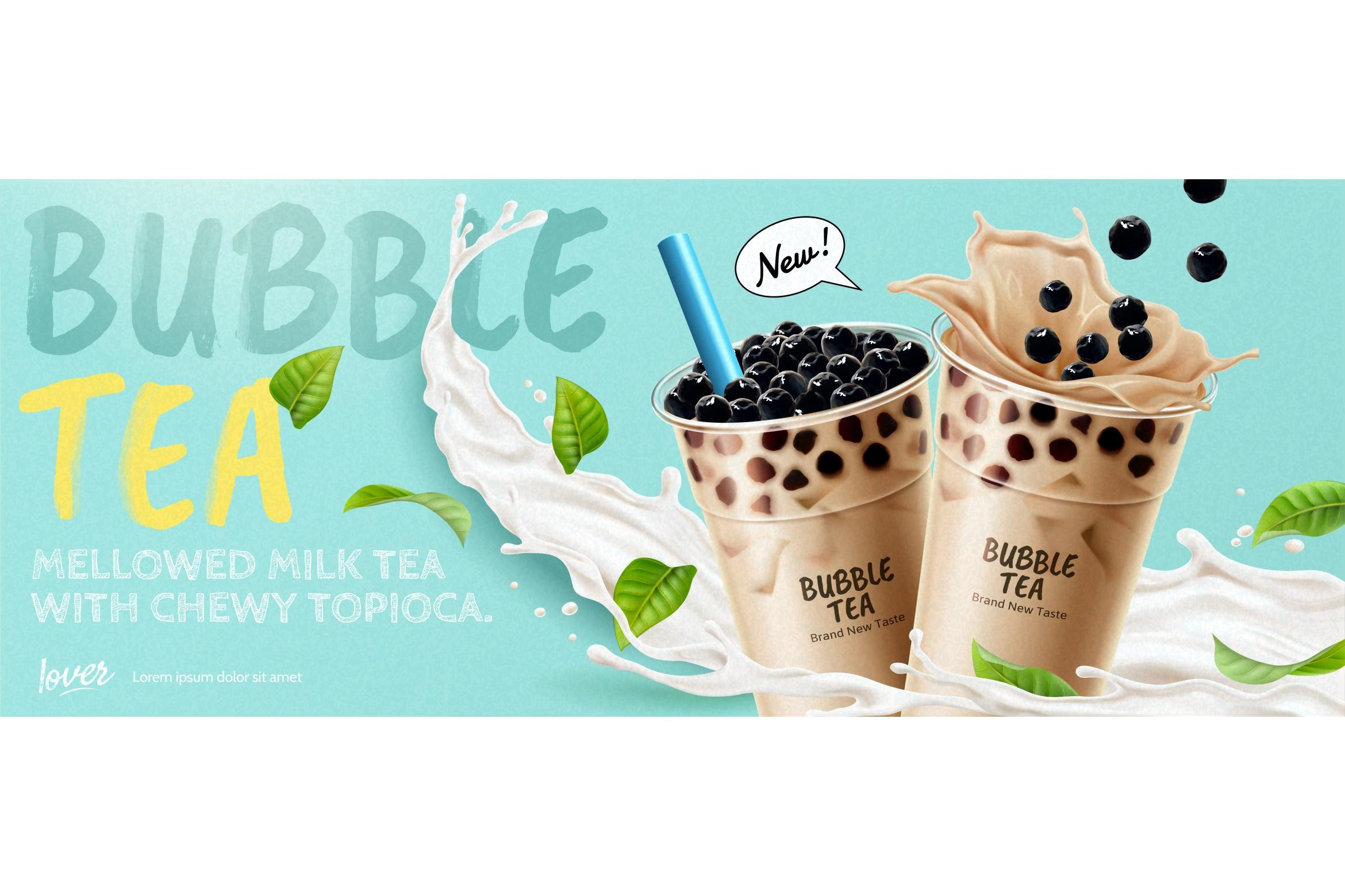 Bubble tea banner ads, a Food Illustration by TotallypicRF | Creative ...
