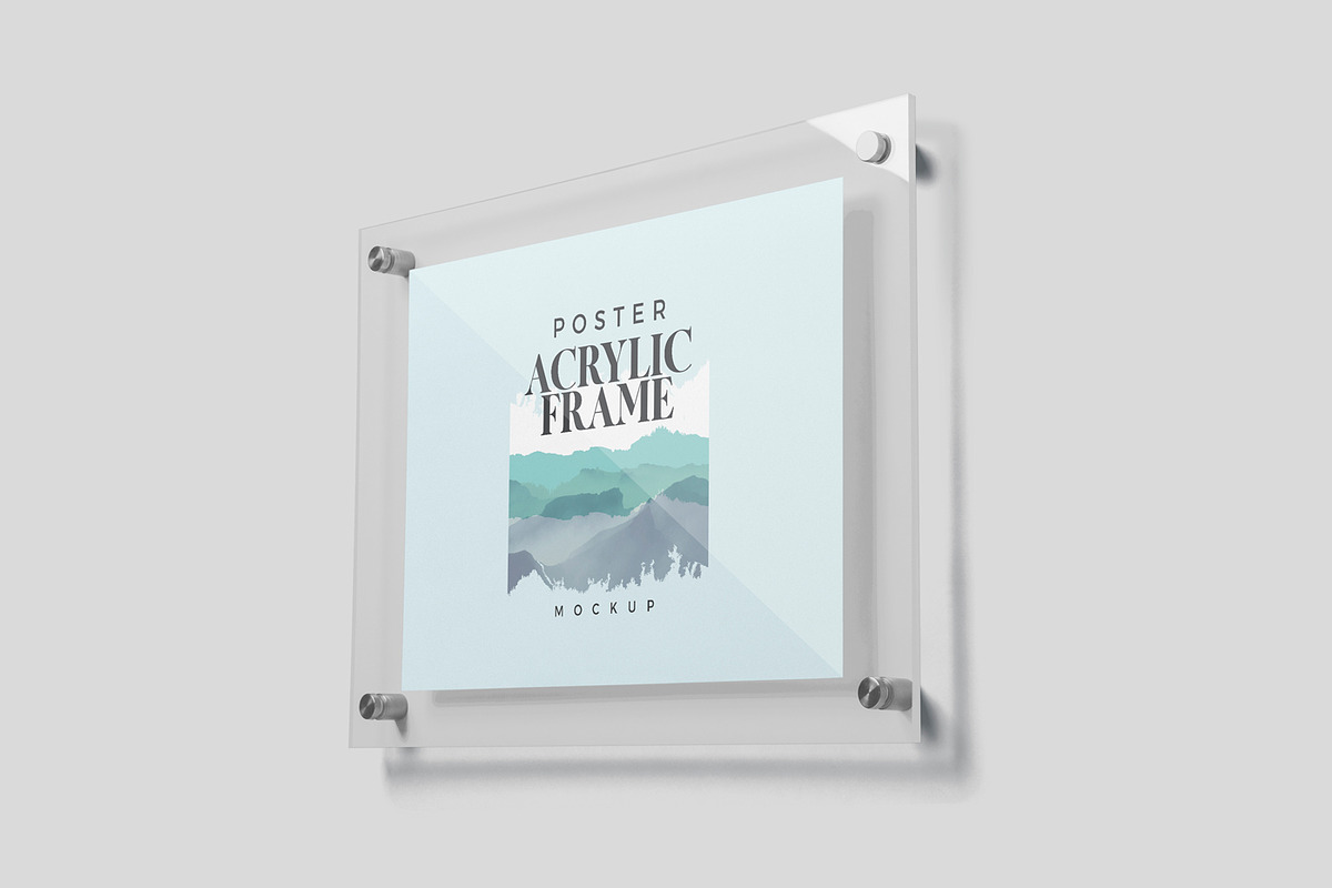 Wall Mounted Acrylic Frame Mockups, a Product Mockup by GfxFoundry