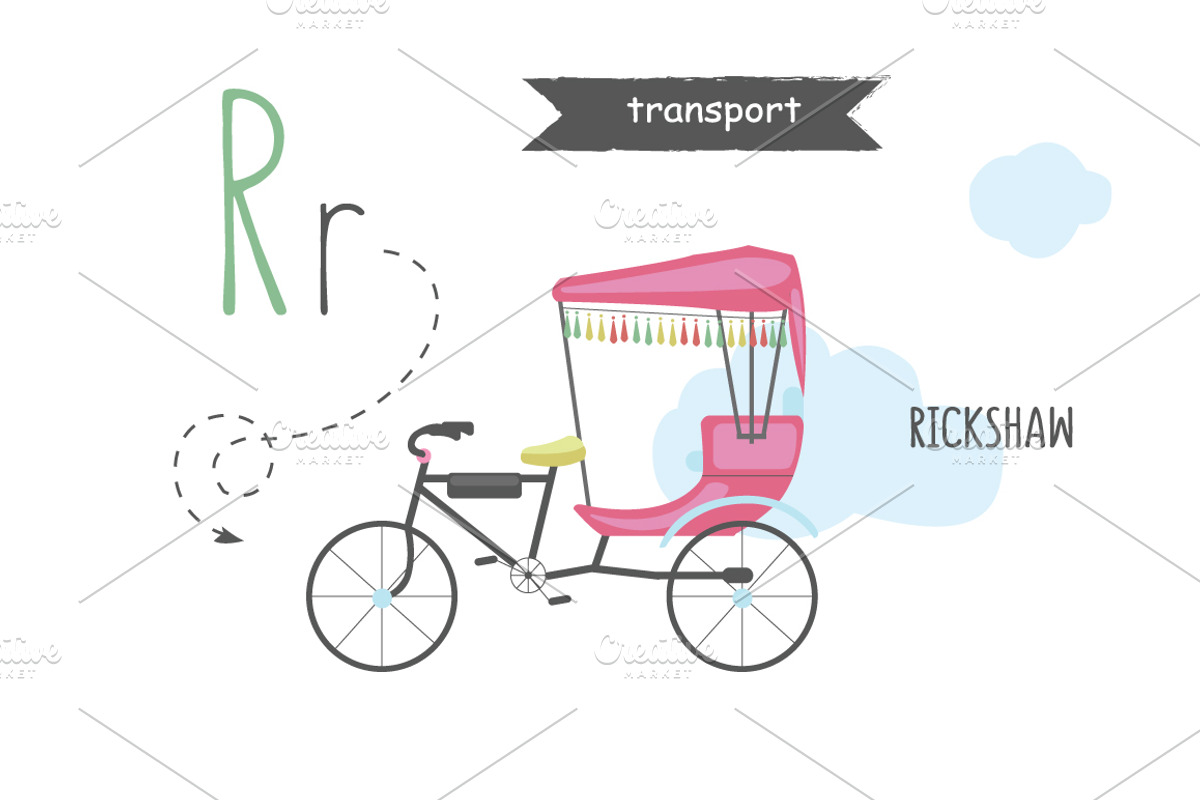 Vector A-Z transport alphabet, an Education Illustration by narinadraban