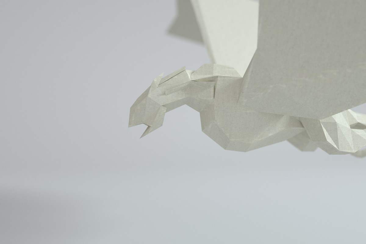 Low Poly Paper Dragon, a Characters & Person 3D Model by 3DTreatment