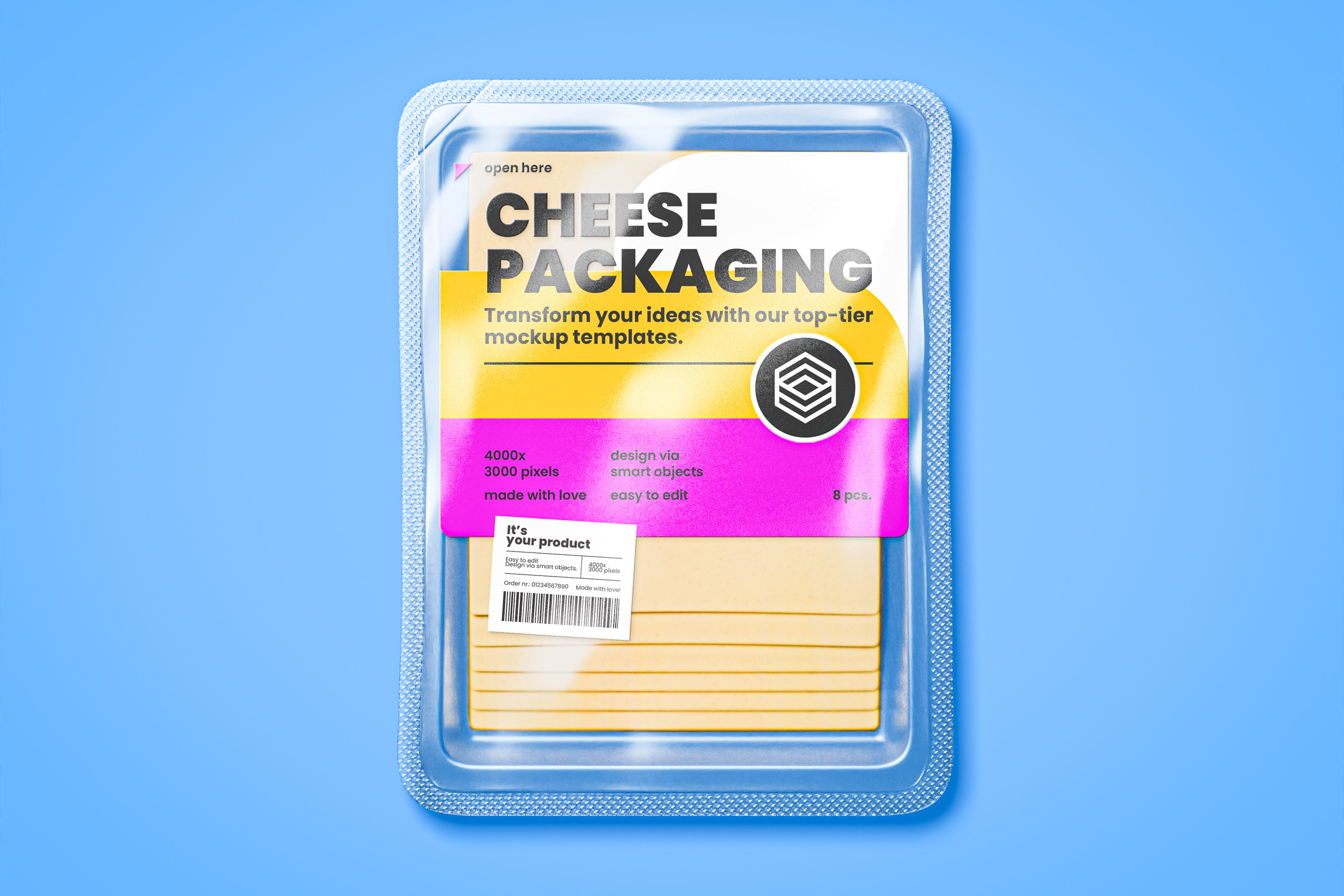 Sliced Cheese Packaging Mockup, a Packaging Mockup by eightonesix
