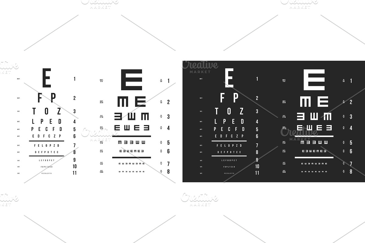 Eyes ophthalmic test charts., a Healthcare Illustration by HAPPY VECTOR