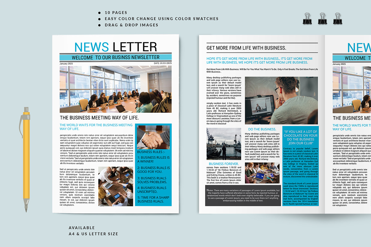 Newsletter, a Brochure Template by ROJI CREATOR | Creative Market