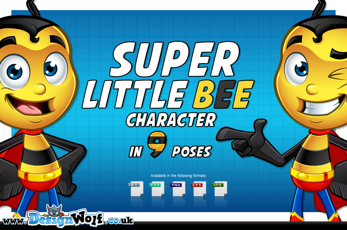 Super Little Bee - In 9 Poses, an Animal Illustration by DesignWolf