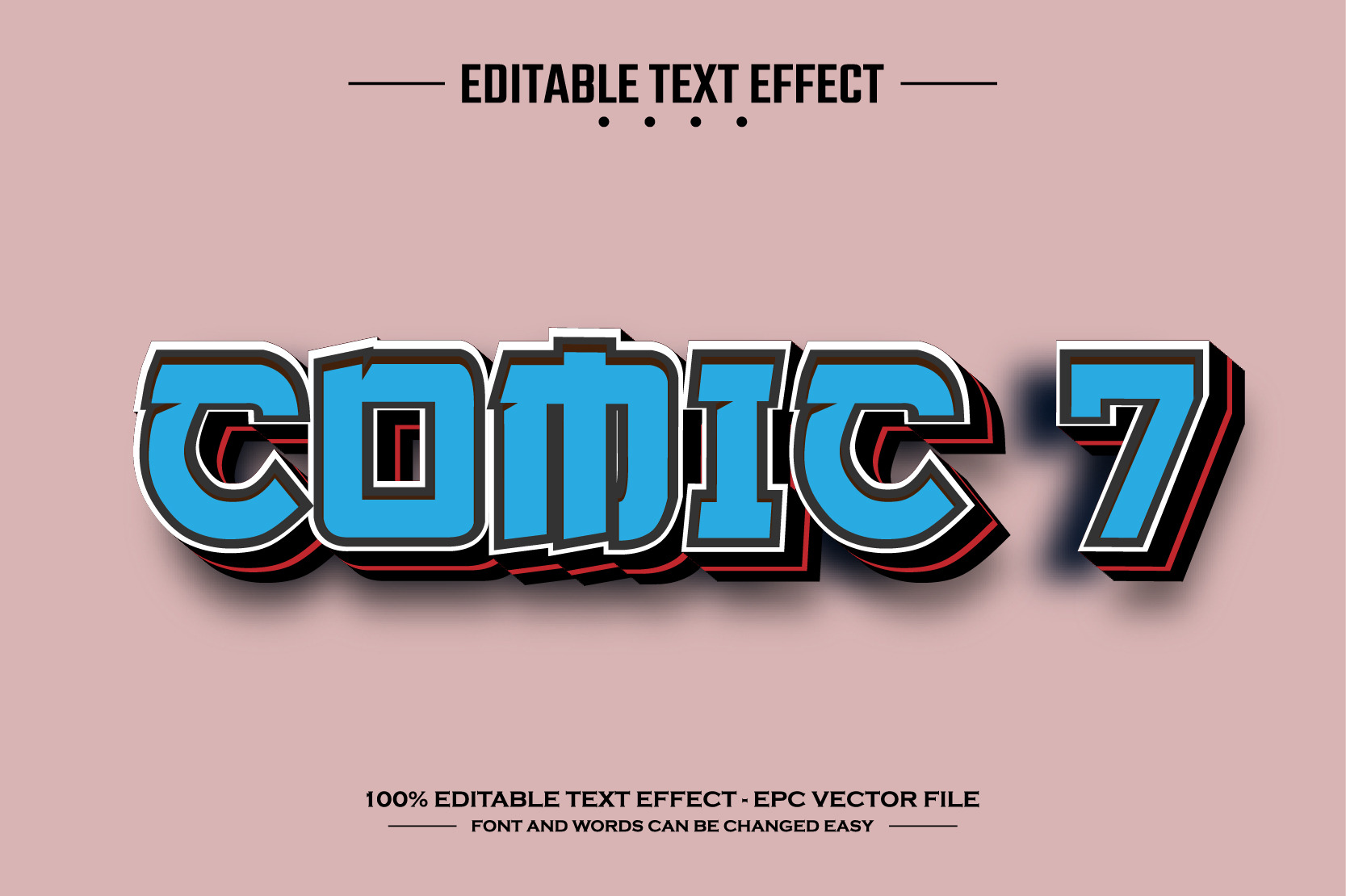 Comic 7 3D editable text effect