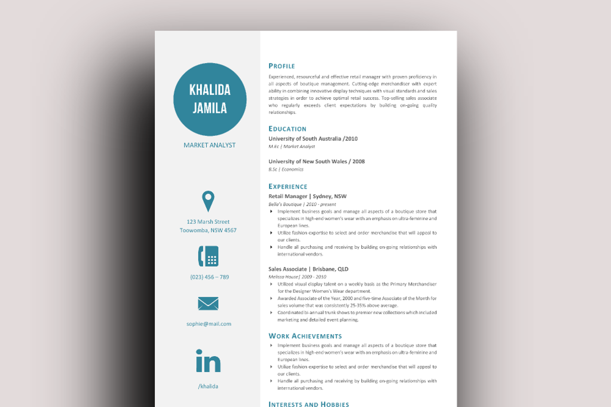Big icon modern resume template, a Resume Template by Inkpower