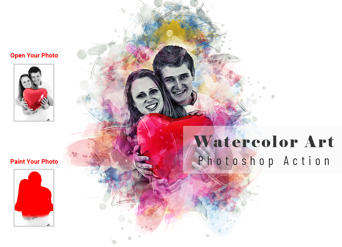 Watercolor Art Photoshop Action, an Action Add-On by Studio Retouch