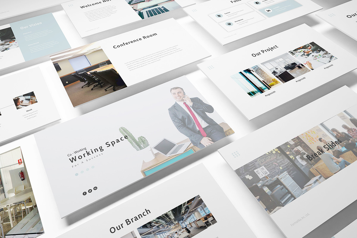 Working Space Google Slides Template, a Presentation Template by ...