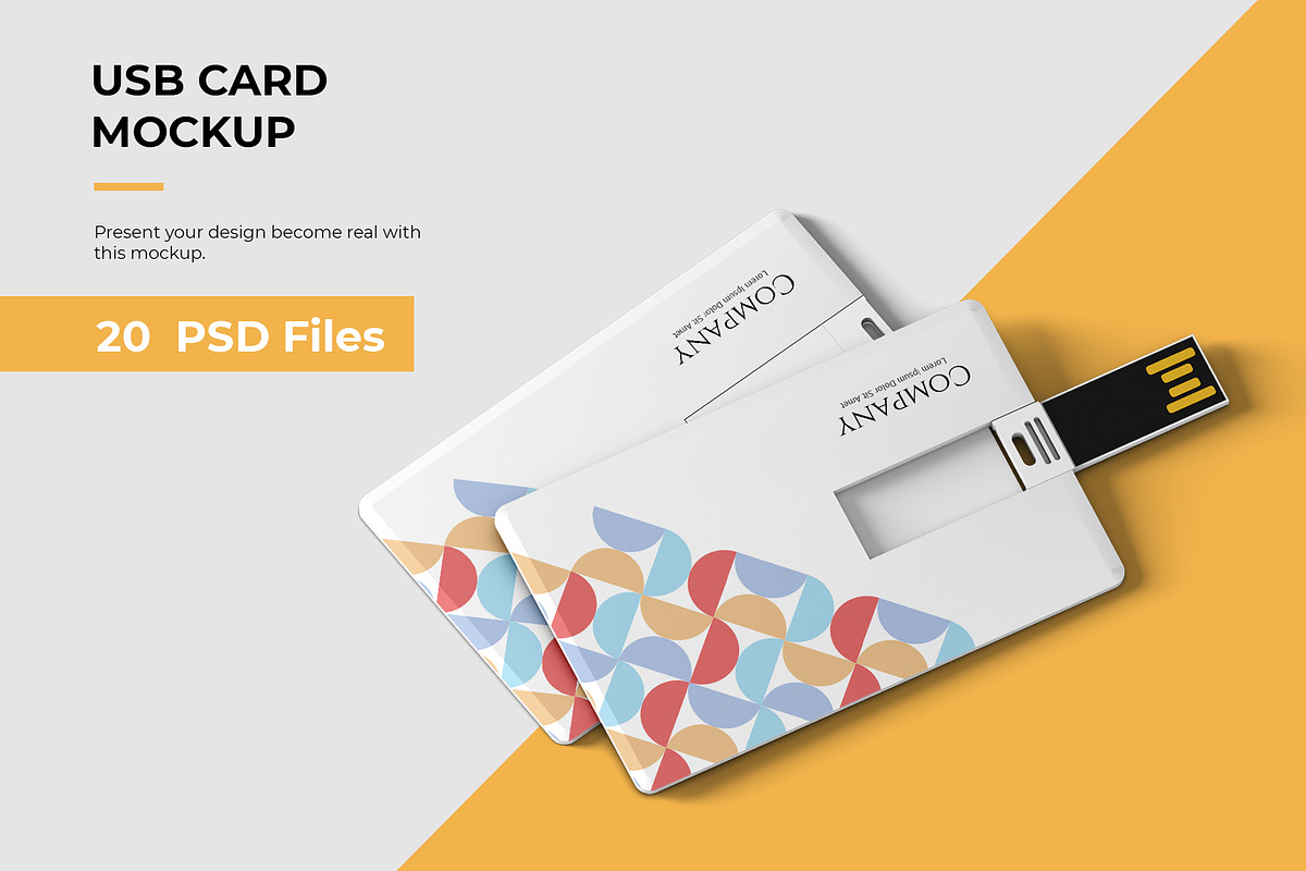 USB Flashdisk Card Mockup, a Merchandise Mockup by Rizky Audymas