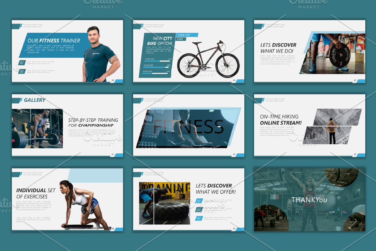 Fitness Powerpoint Animated Slides, a Presentation Template by alexdndz