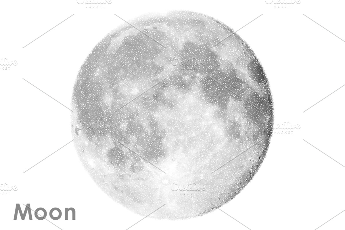 Moon vector set., an Object Graphic by xgart