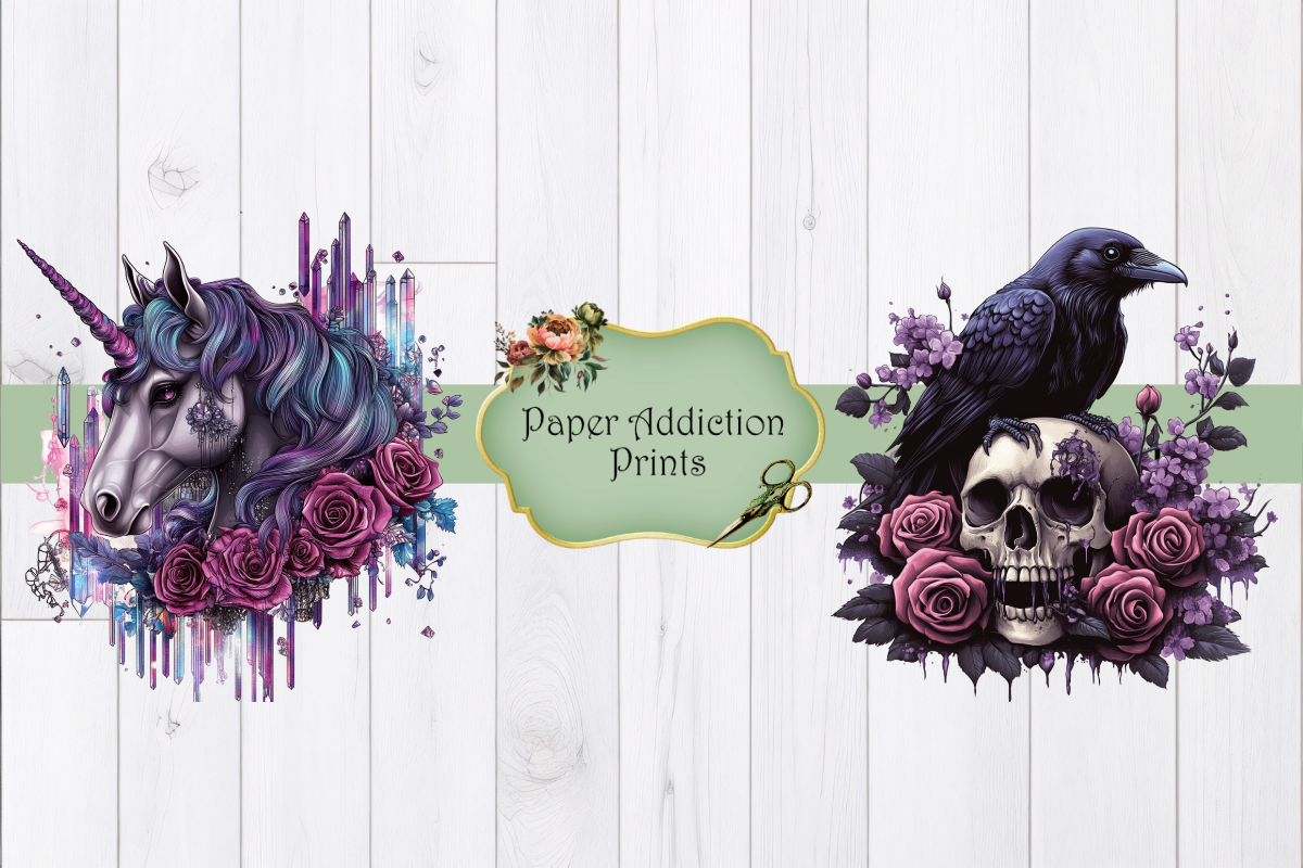 Purple Gothic Clipart Bundle 42 Images