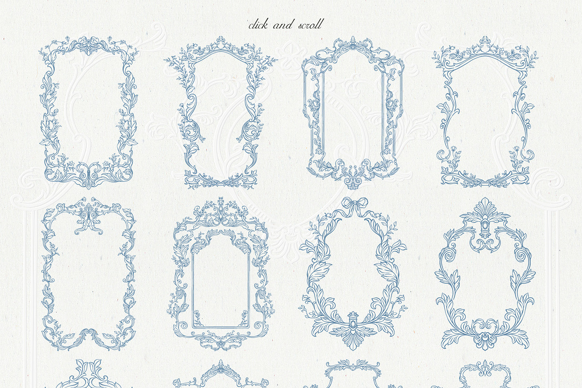 Baroque Line Art | Frames & Crests, a Decorative Illustration by ...