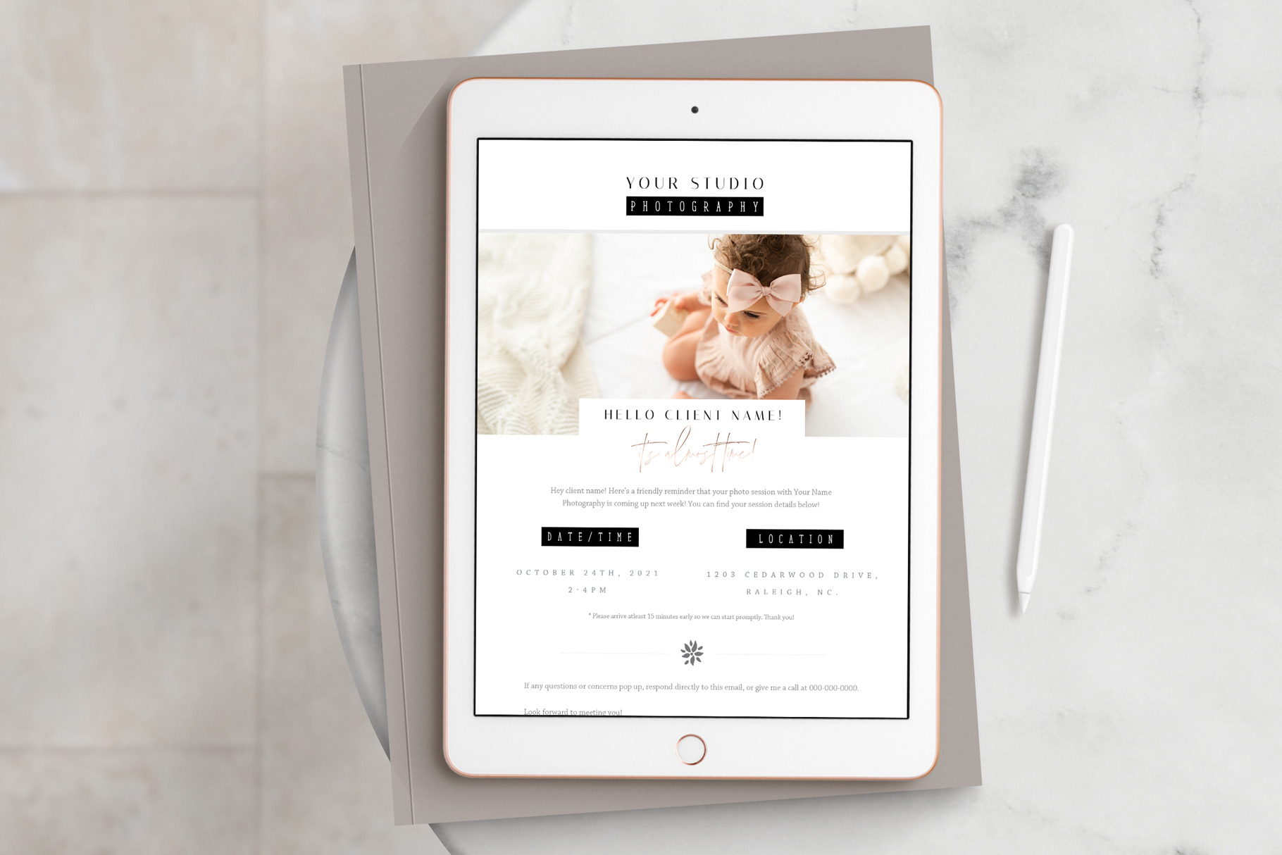 Session Reminder Email Template, an Email Template by By Stephanie Design