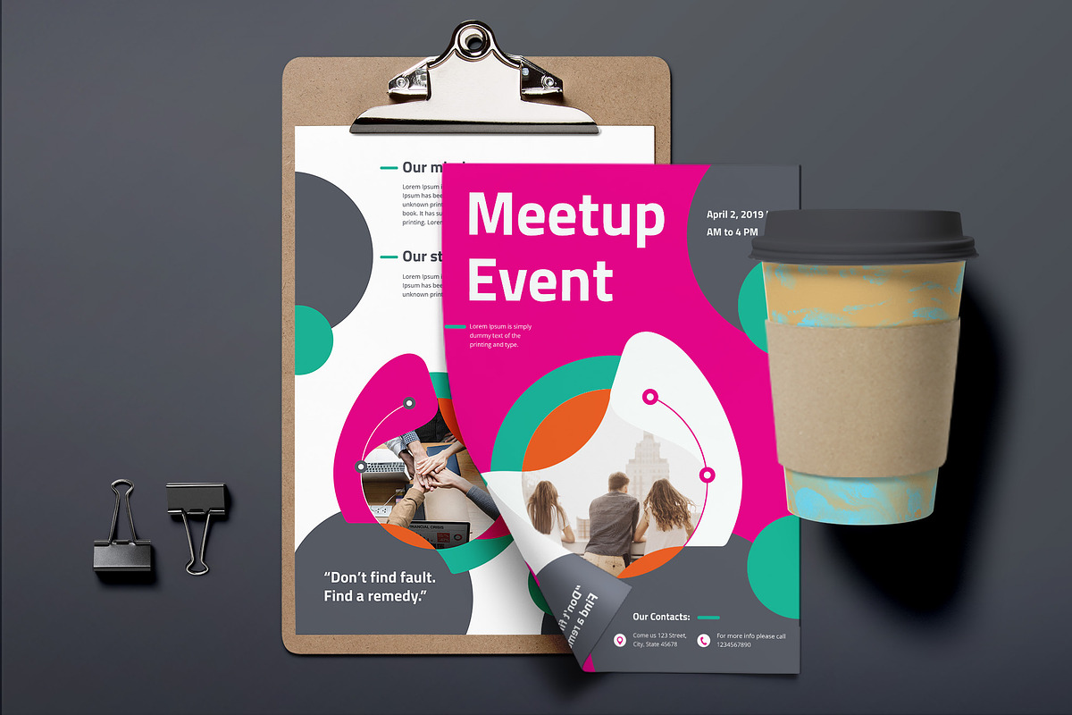 Meetup Event Print Pack, a Poster Template by TemplatesNow! | Creative ...