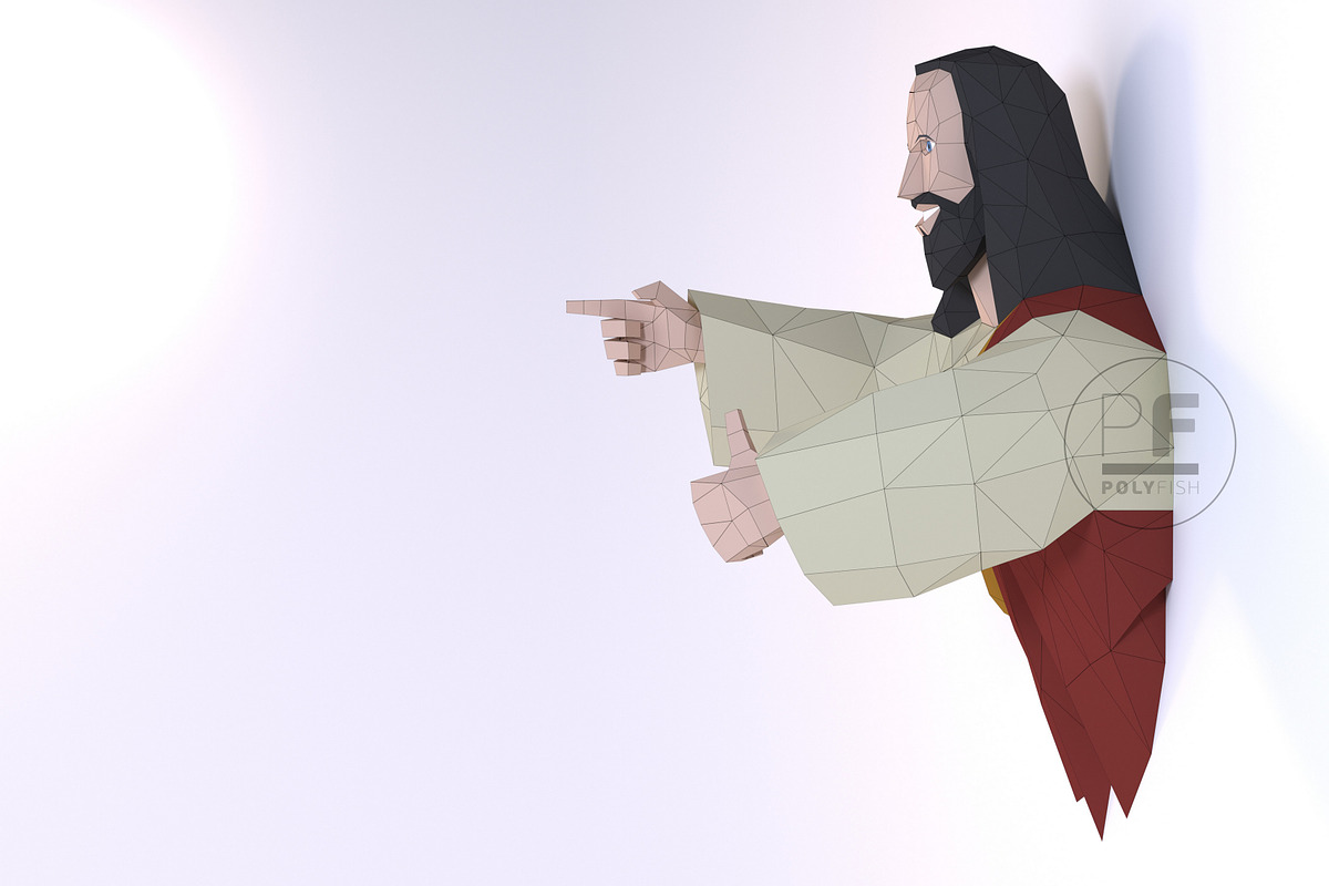 DIY Buddy Christ 3D model template, a Templates & Theme by PolyFish