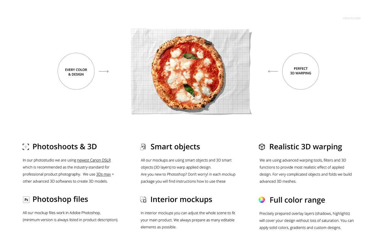 Food Safe Paper Mockup (pizza), a Packaging Mockup by creatsy5