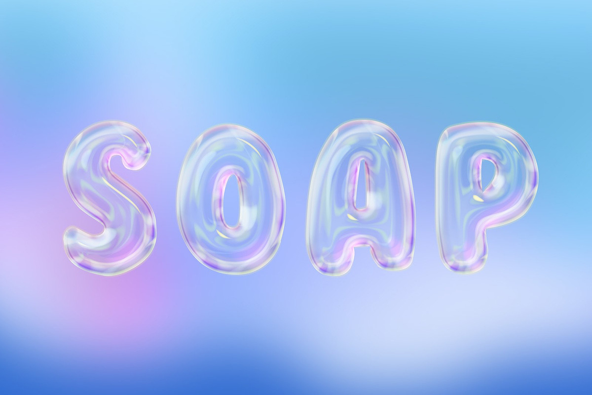 Soap Bubbles Text Effect Mockup, a Mockup by Medialoot