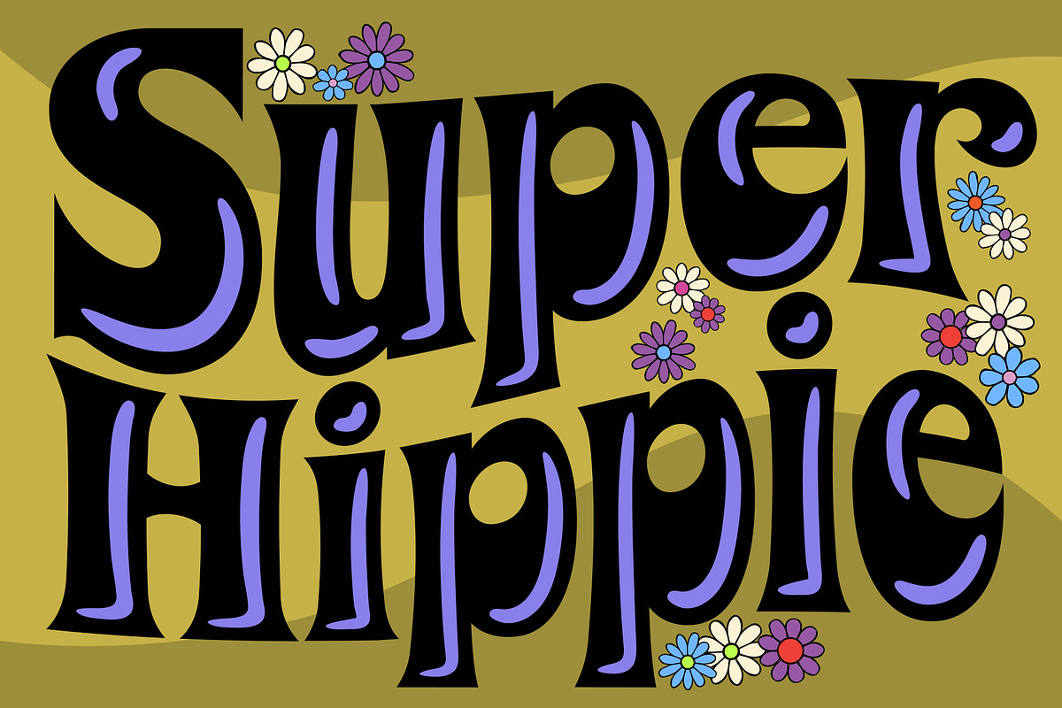 Flower Power Vector Alphabet, a Graphic by Mysterylab Designs