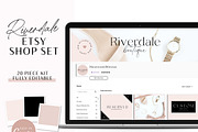 Etsy Shop Kit Pink Banners, a Branding & Logo Template by Macarons and ...