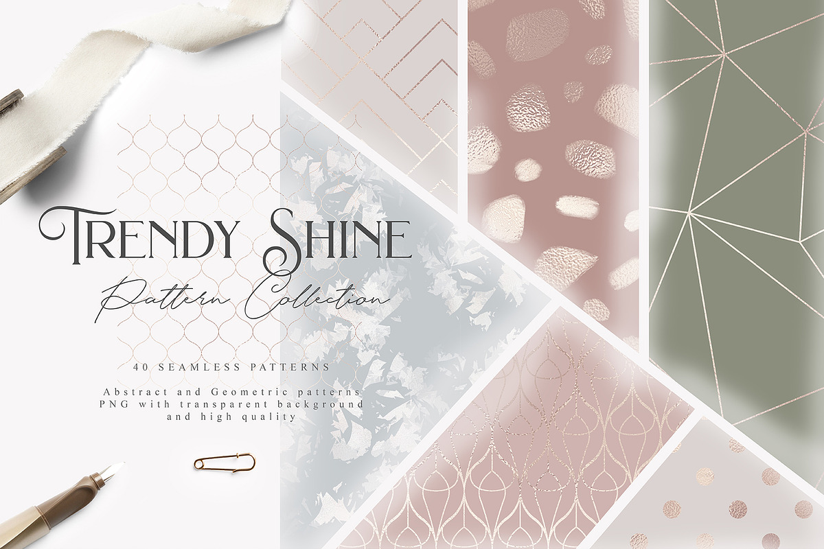 Trendy Shine Pattern Collection, a Pattern Graphic by Julia Dreams