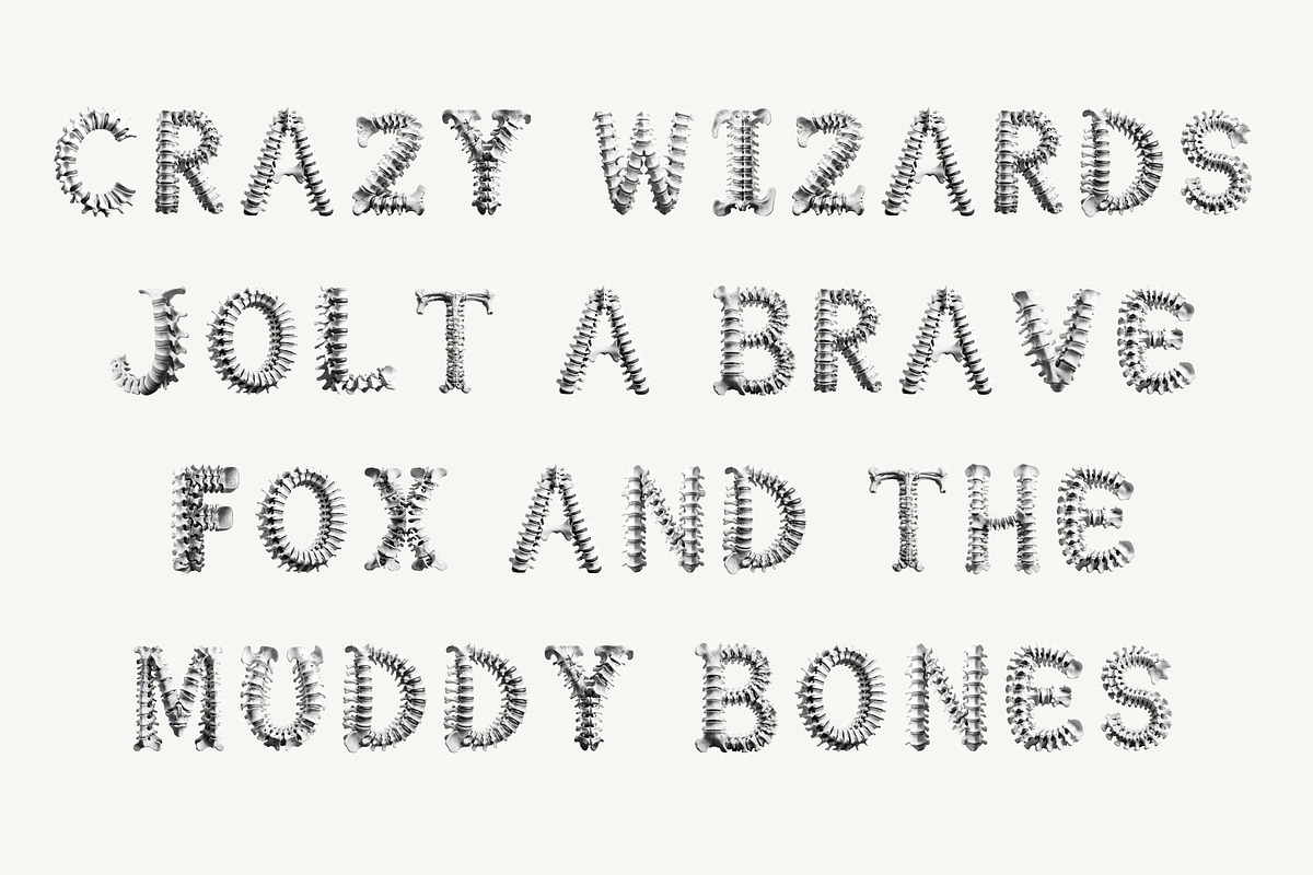 Bones 3D Font, a Font by Loudoun Design Co.