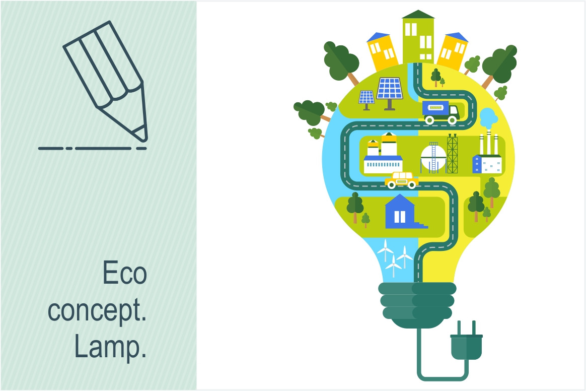Eco concept Lamp, a Work Illustration by Quarta
