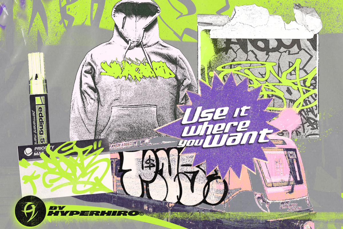 50 Graffiti tags bombing & character, an Object Graphic by HYPER HIROⓇ