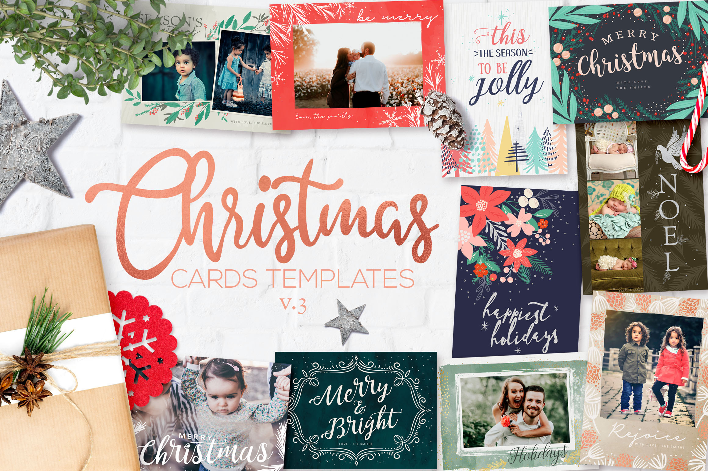 Christmas Card Templates v3, a Card Template by 7th Avenue Designs