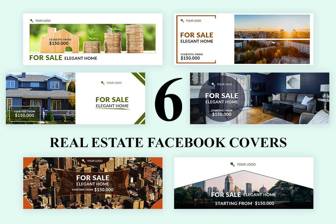 6 Real Estate Facebook Covers - SK, a Social Media Template by UNIK Agency