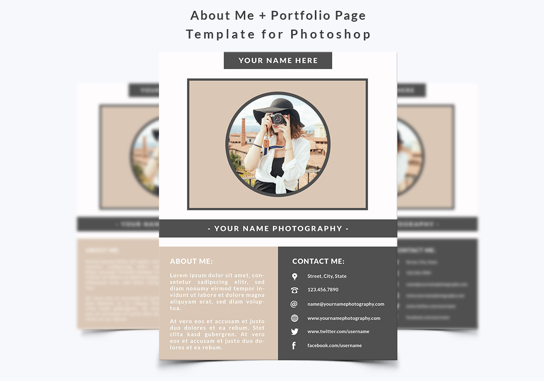 About Me + Portfolio Page Template, a Marketing Template by NM-Design ...