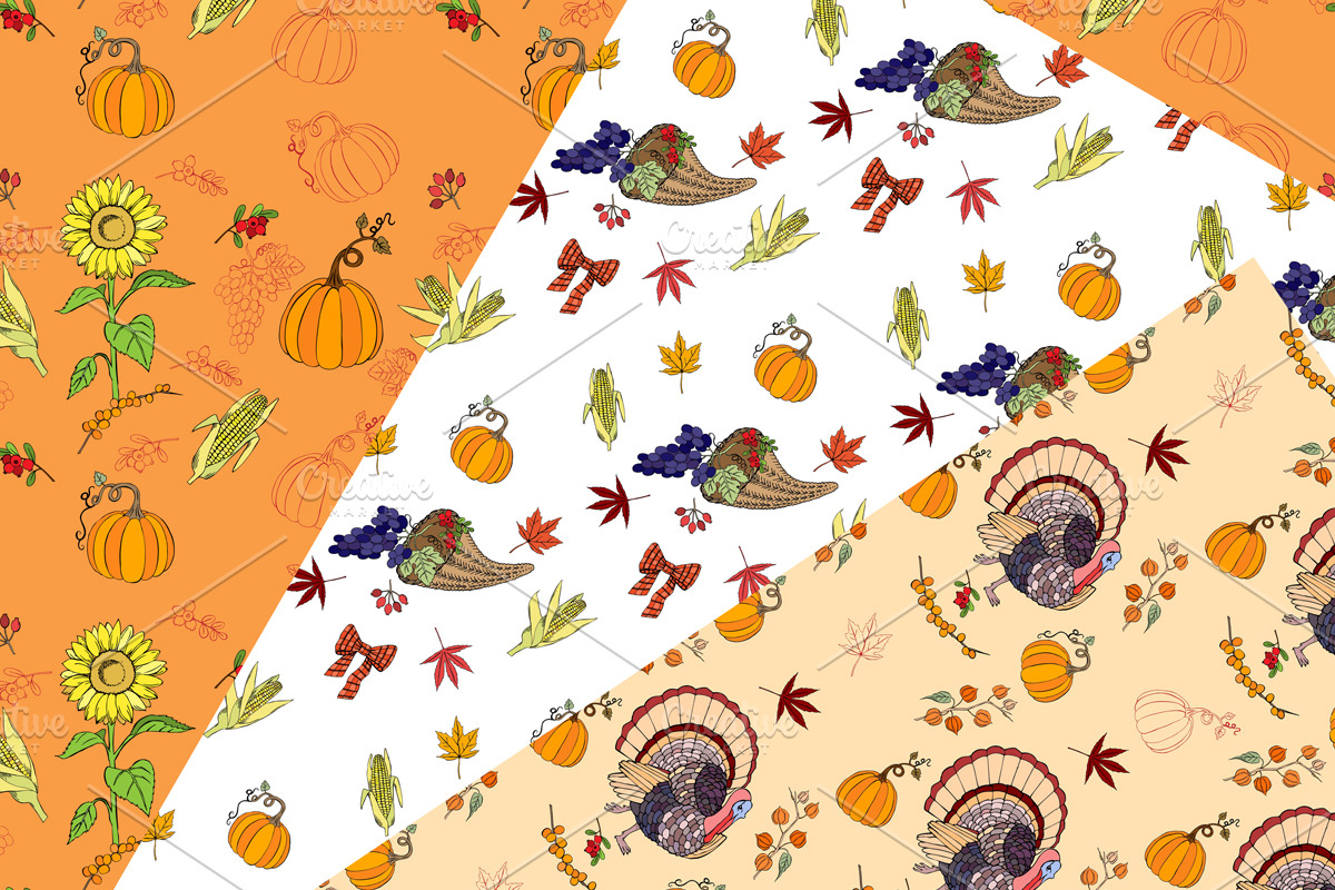 Thanksgiving Day Patterns, a Pattern Graphic by Nataliapiache