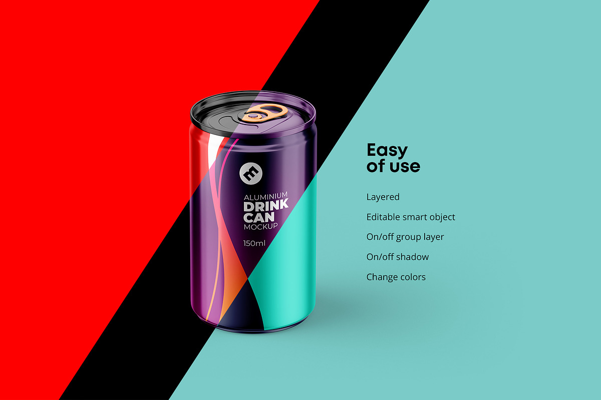 Slim 150ml Aluminium Can Mockup, a Packaging Mockup by easymock