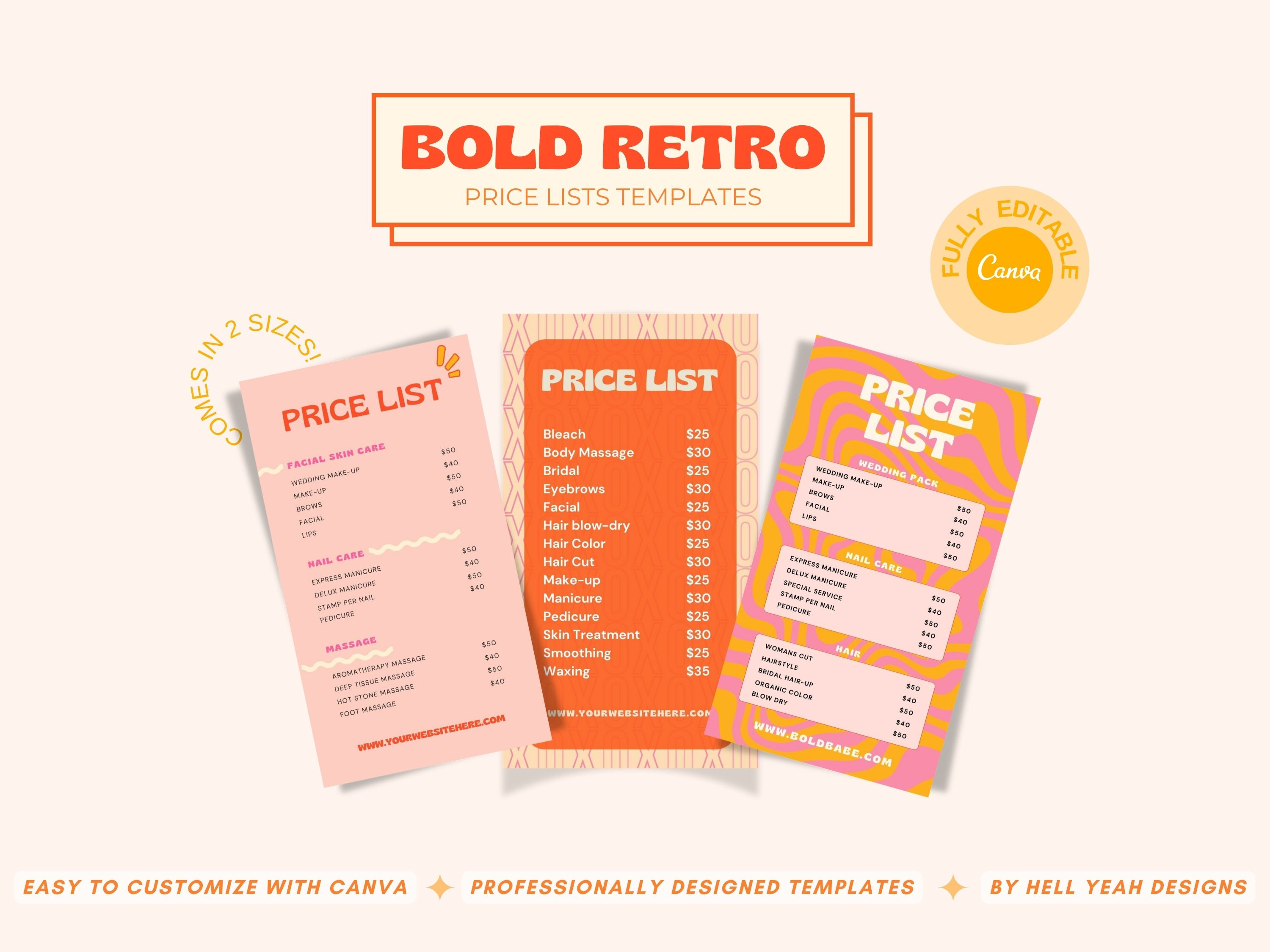 Bold Retro Price List Templates, a Stationery Template by ...